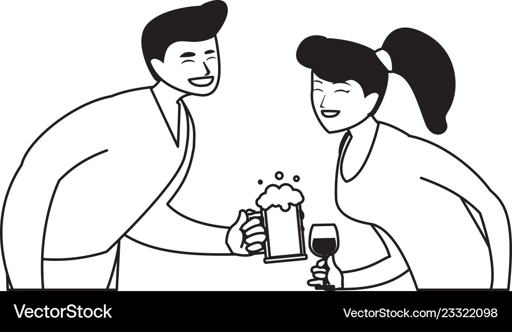 Cartoon happy couple Royalty Free Vector Image
