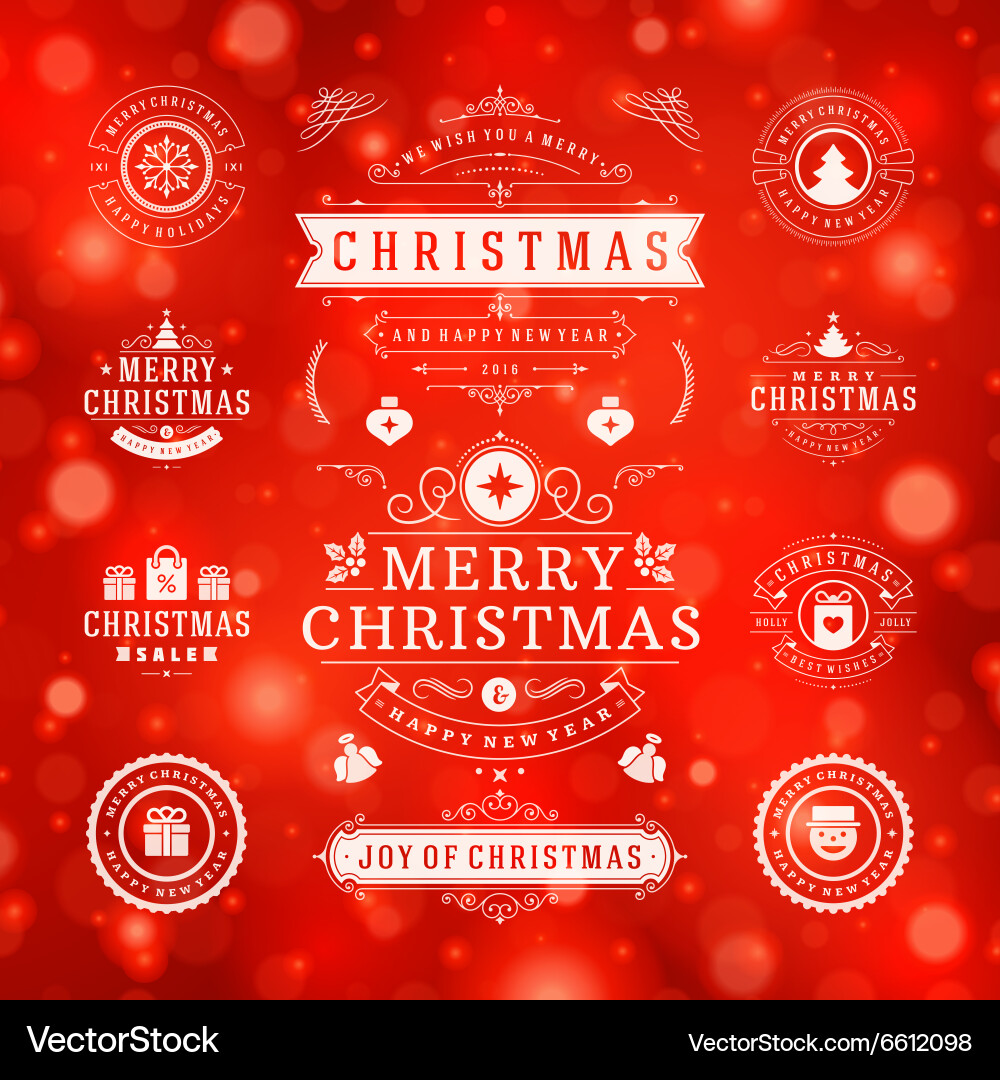Christmas decorations design elements Royalty Free Vector