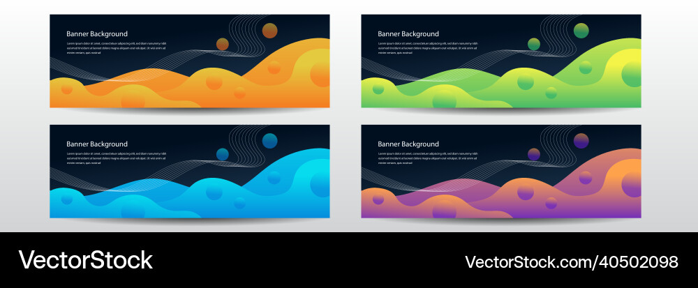 Colorful wave wide banner background web banner Vector Image