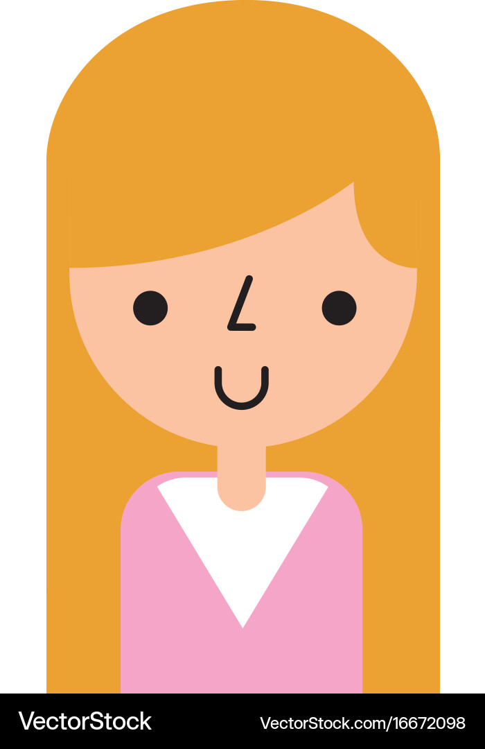 Cute woman avatar character Royalty Free Vector Image