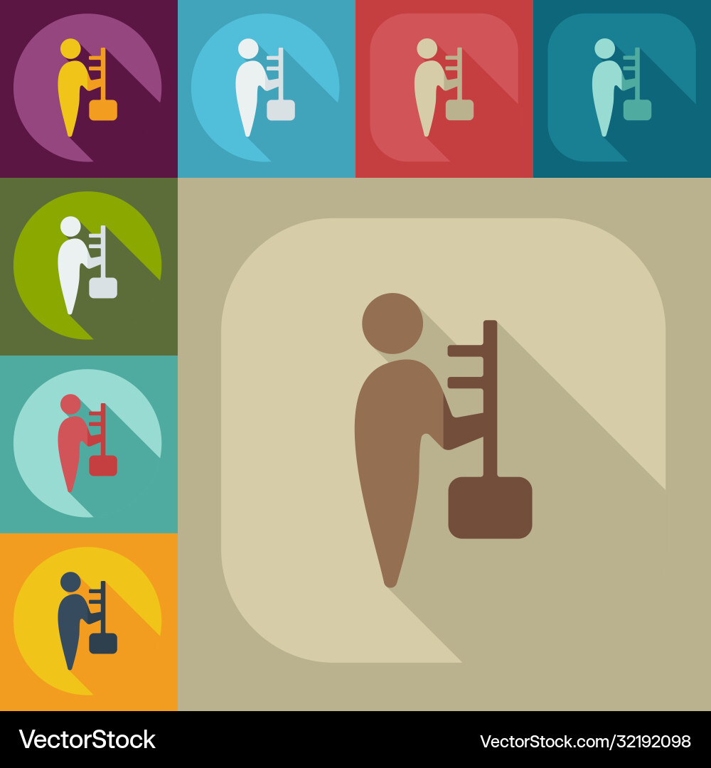 Flat icon people and a business key topic Vector Image
