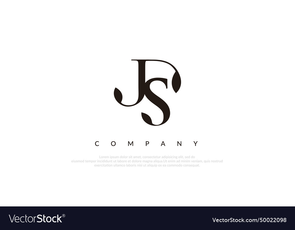 Initial js logo design Royalty Free Vector Image