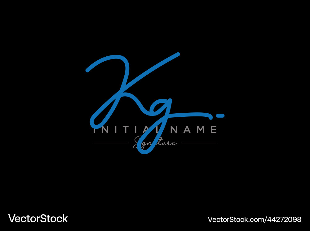 Initial kg signature logo template hand drawn Vector Image