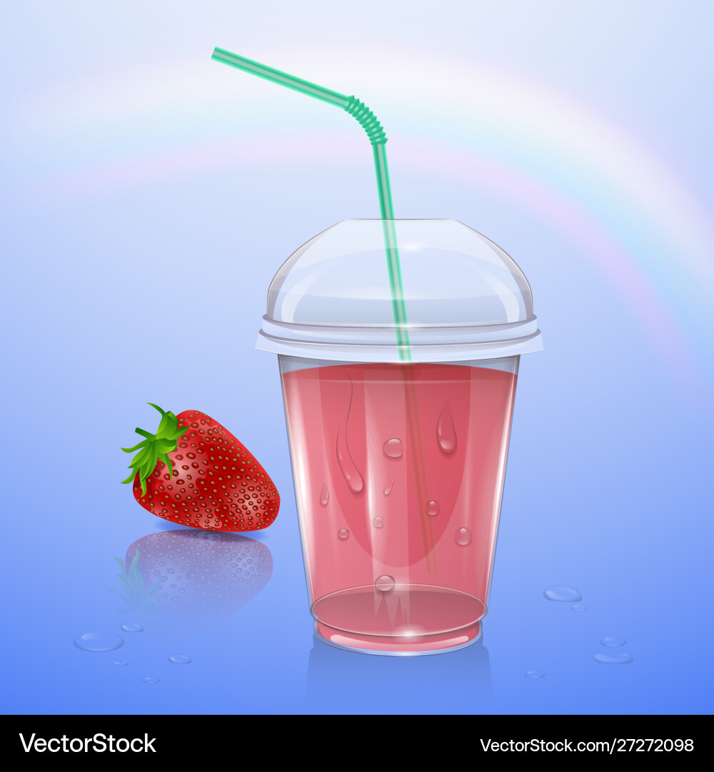 Juice mockup smoothie cup isolated on transparent Vector Image