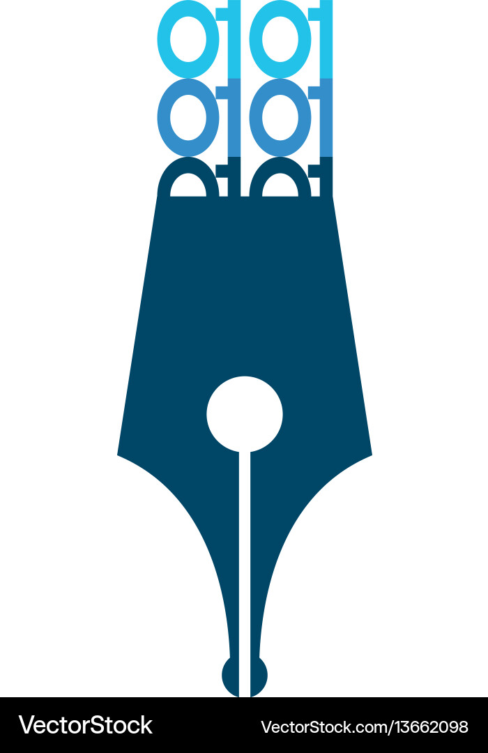Logo ink pen and numbers represent writing Vector Image