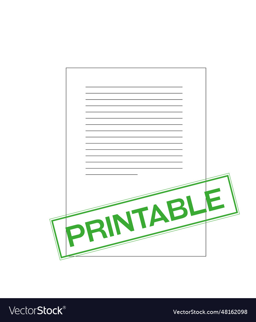 Printable document Royalty Free Vector Image - VectorStock