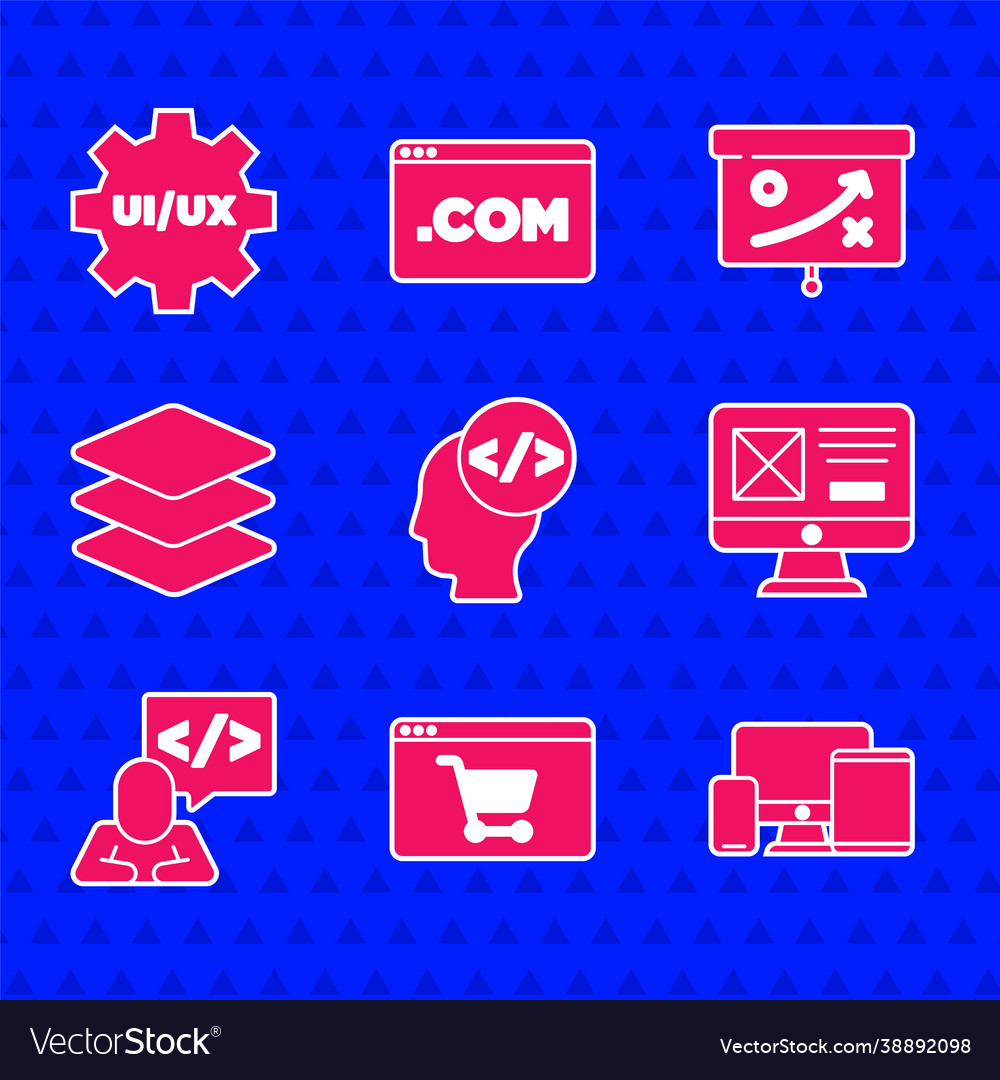 Set front end development online shopping screen Vector Image