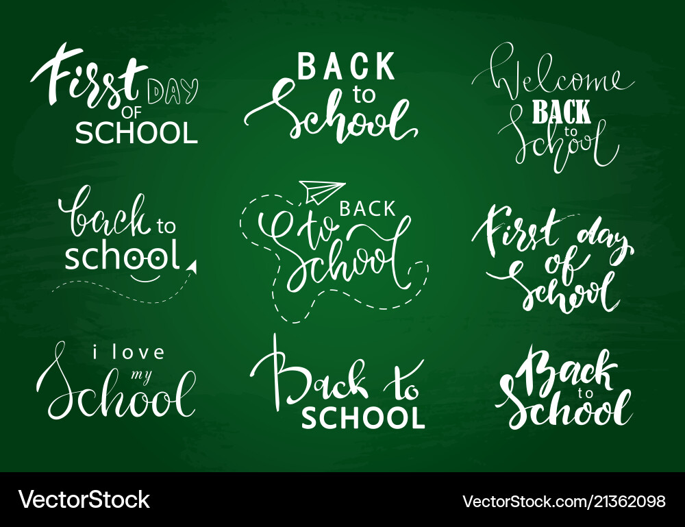 Set of welcome back to school labels Royalty Free Vector