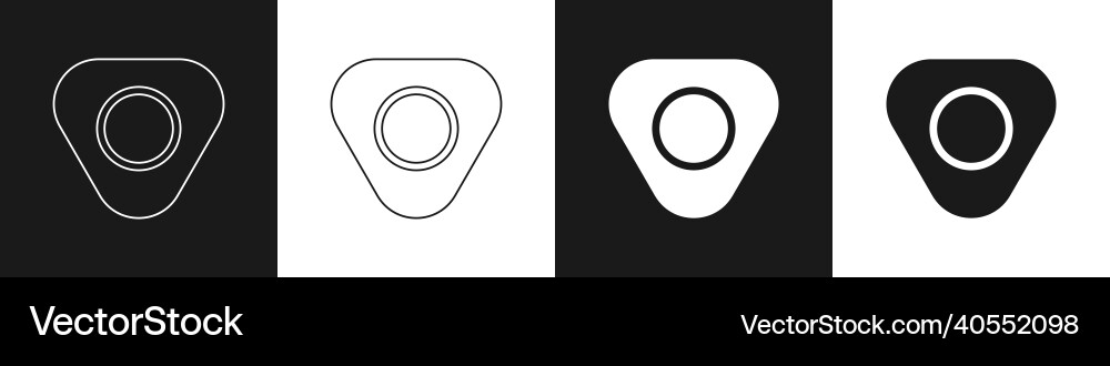 Set sewing chalk icon isolated on black and white Vector Image