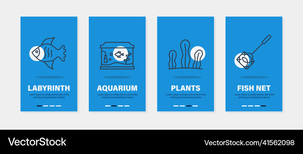 Vertical blue banner set about fish and underwater