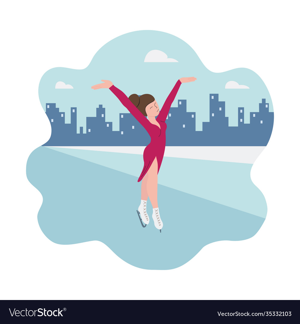 Banner winter sport - figure skating dancing Vector Image