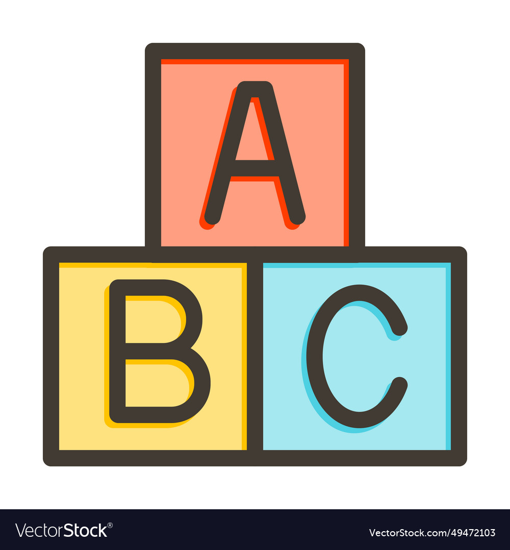 Block thick line filled colors icon for personal Vector Image