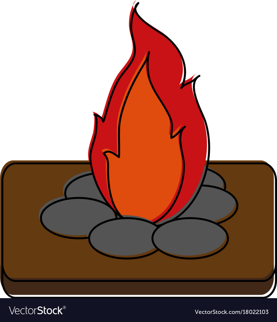 Bonfire fire icon image Royalty Free Vector Image