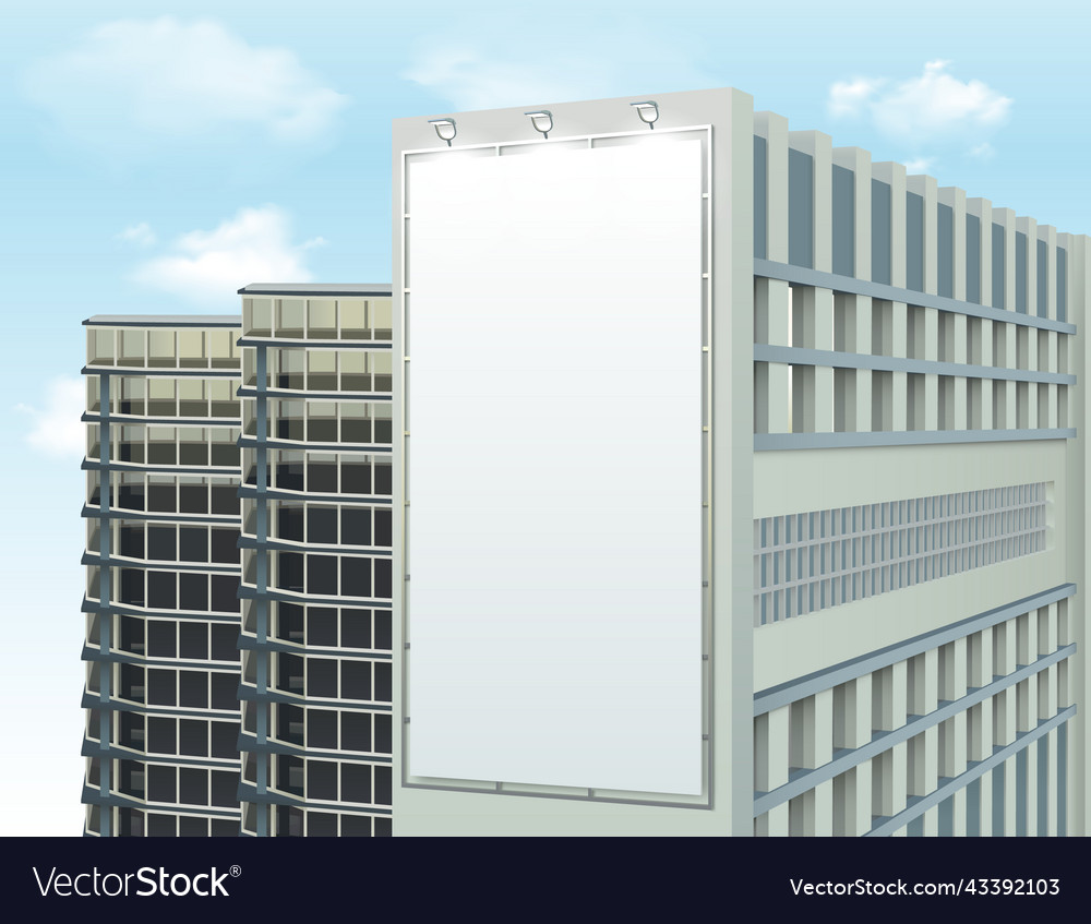 Building wall ad space composition Royalty Free Vector Image