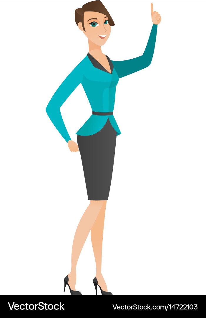 Business woman pointing with her forefinger Vector Image