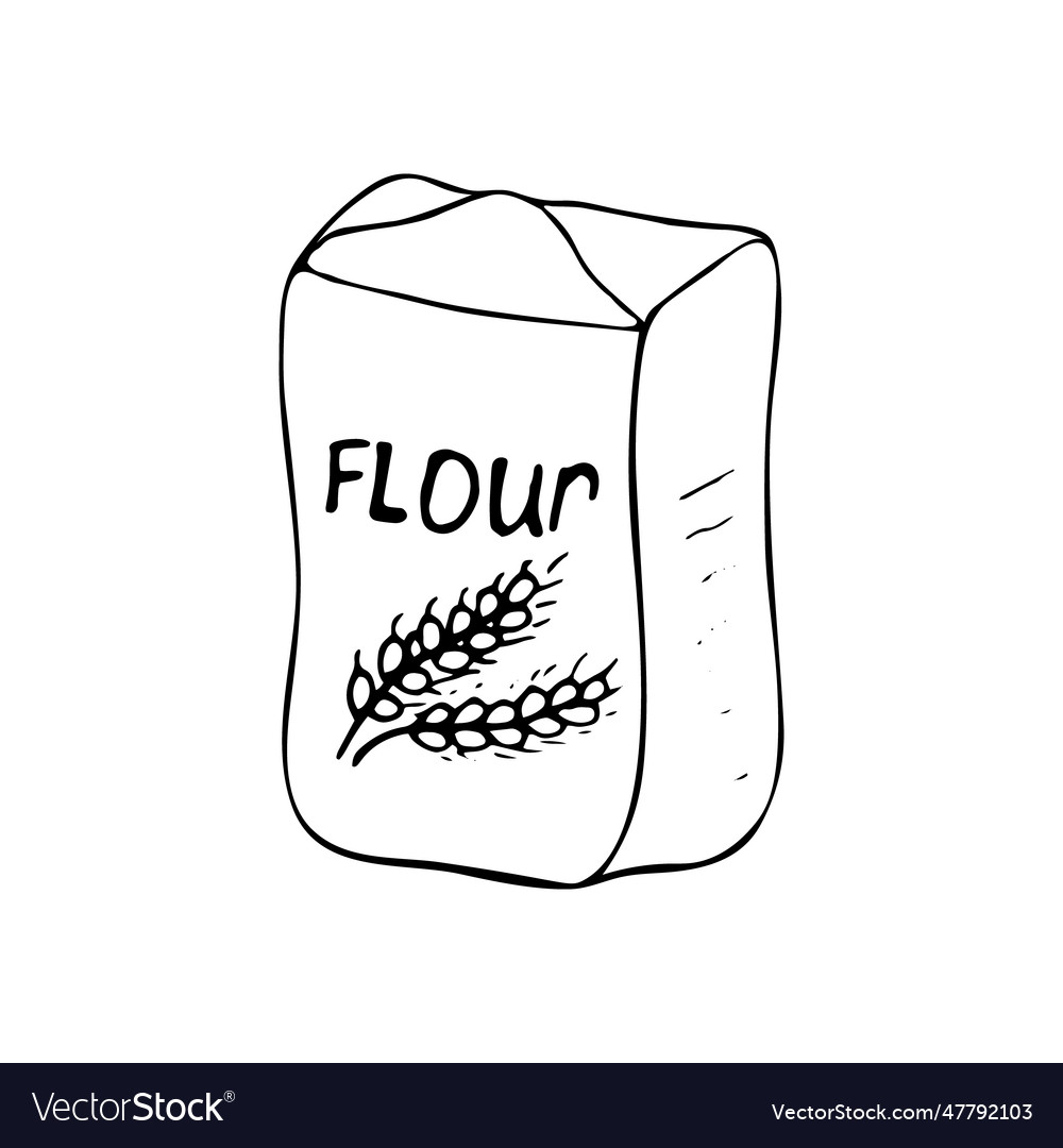 Doodle style bag of flour Royalty Free Vector Image Doodle style bag of flour Royalty Free Vector Image