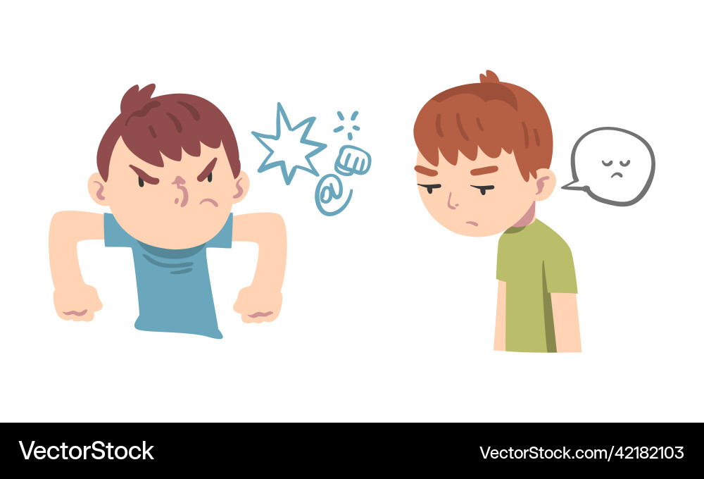 Emotional children set angry and upset little Vector Image