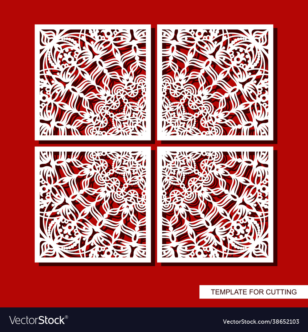 Four-piece square panel picture Royalty Free Vector Image
