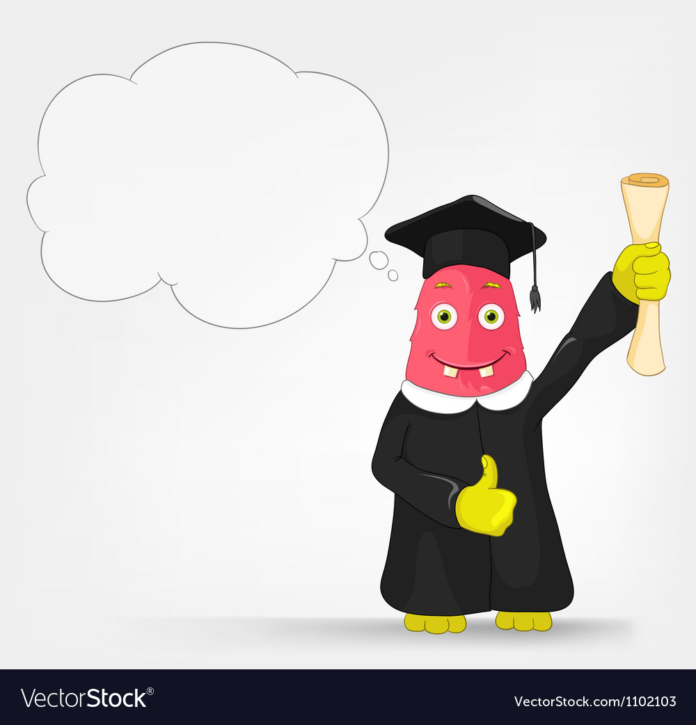 Lustiger Monster Student Lizenzfreies Vektorbild