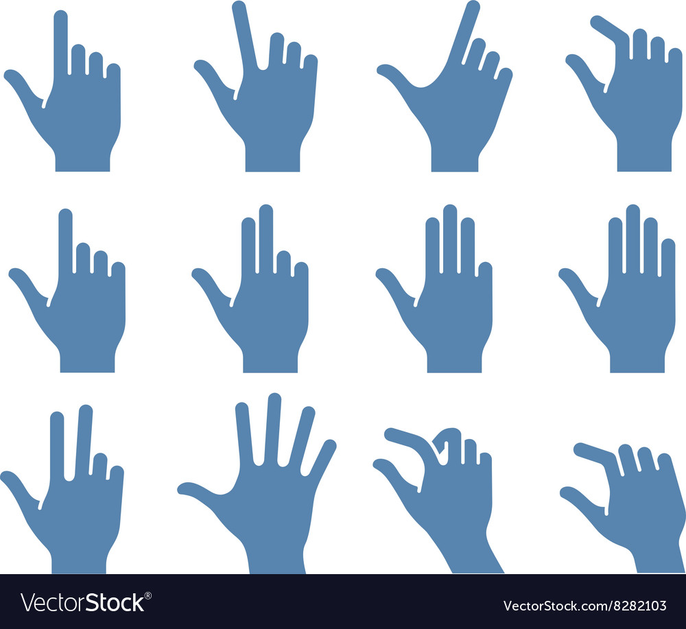 Gesture icon set Royalty Free Vector Image - VectorStock
