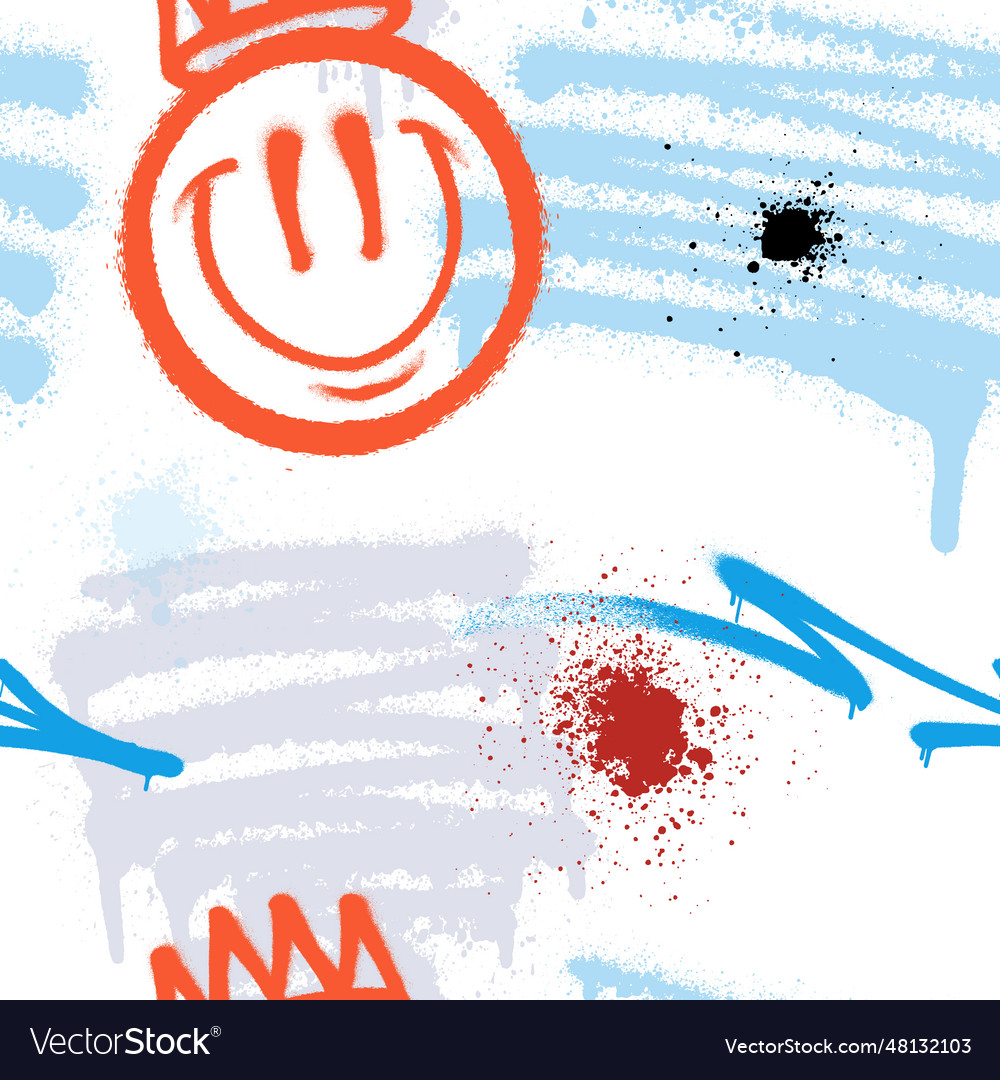 Graffiti spray paint seamless pattern Royalty Free Vector
