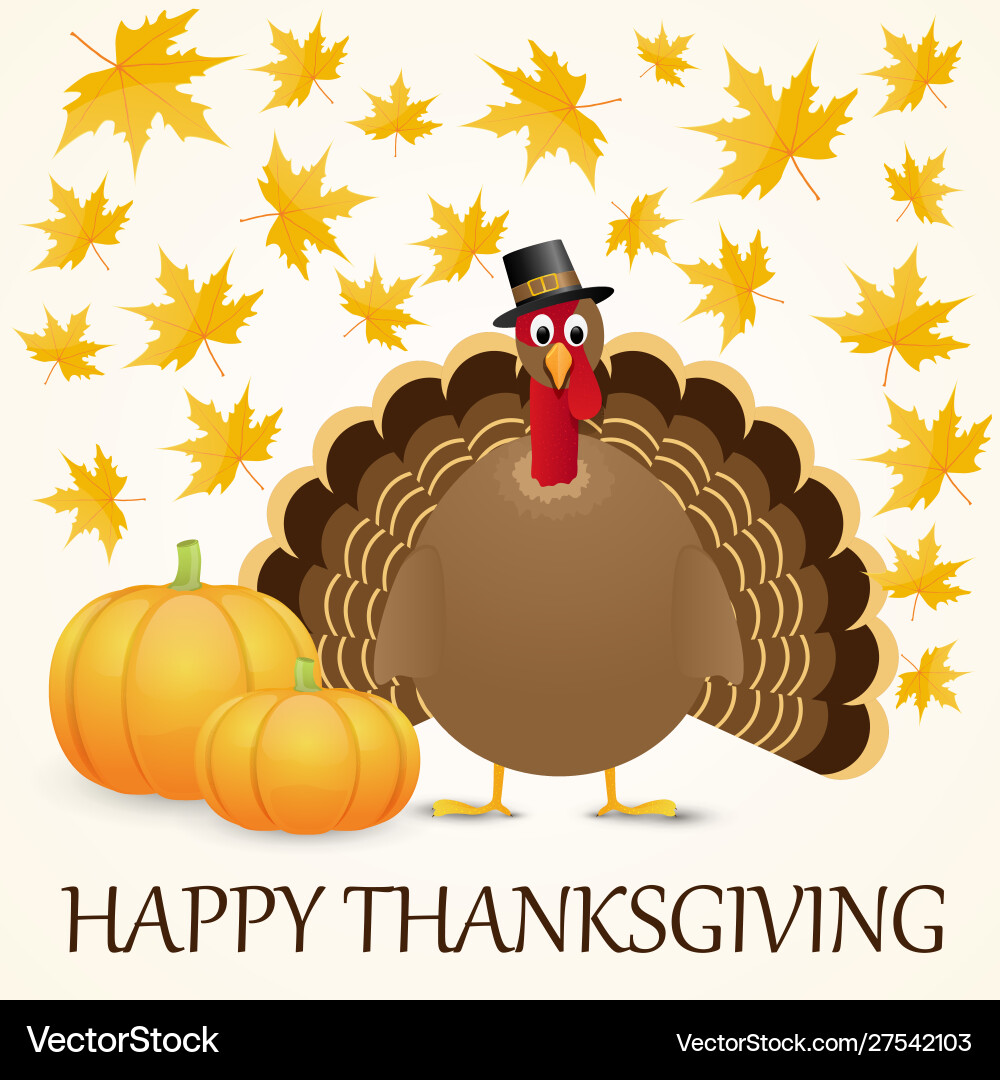Happy thanksgiving celebration design with turkey Vector Image