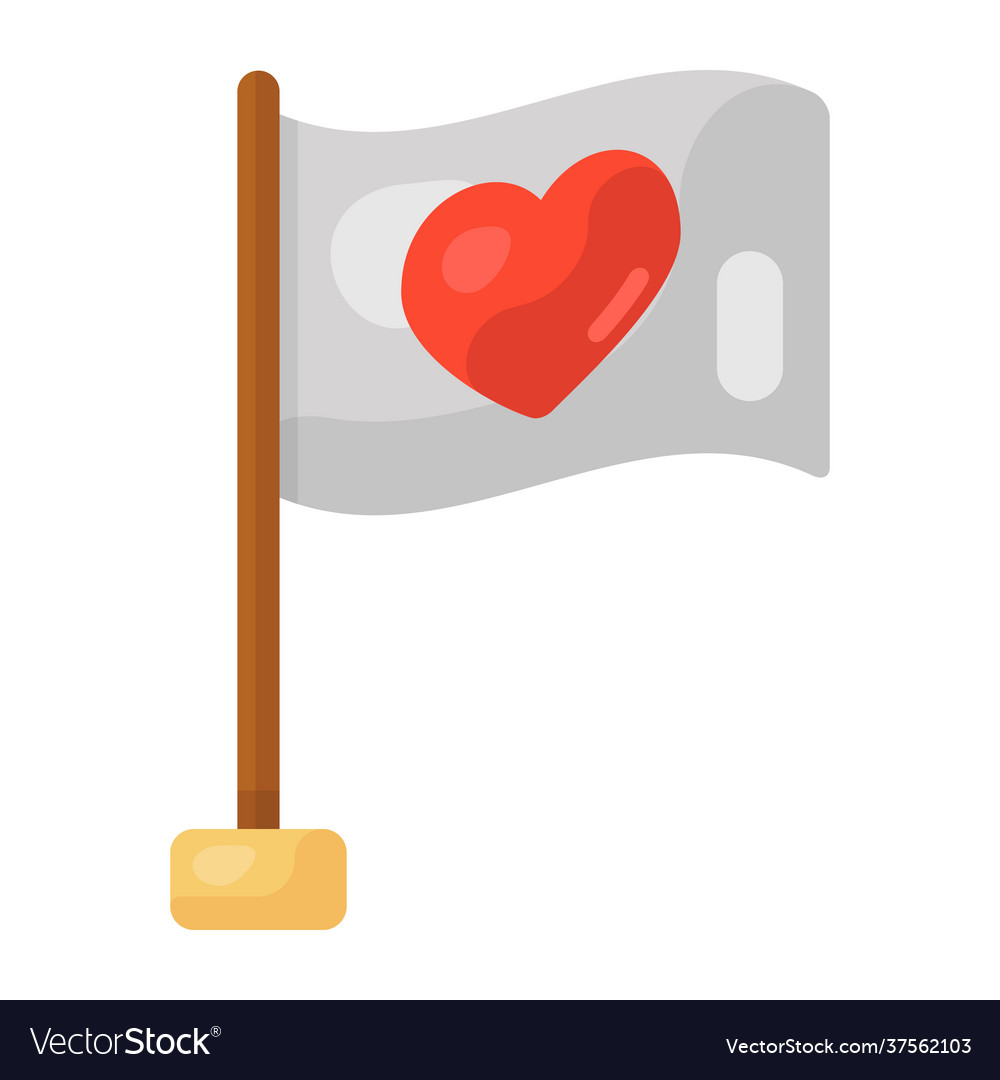 Heart flag Royalty Free Vector Image - VectorStock