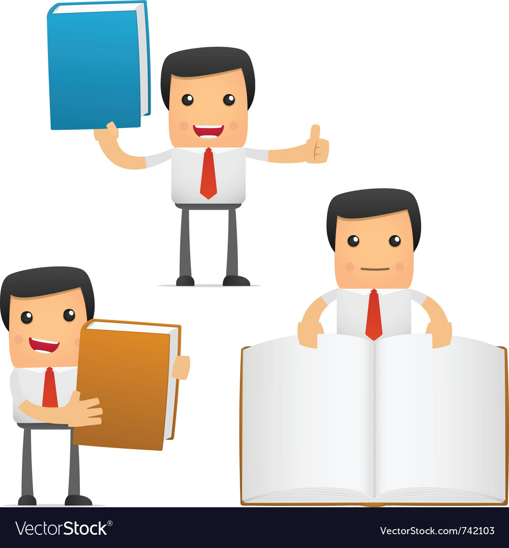 Manager with books Royalty Free Vector Image - VectorStock