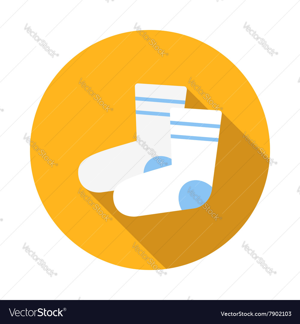 Pair white sock icon flat style Royalty Free Vector Image