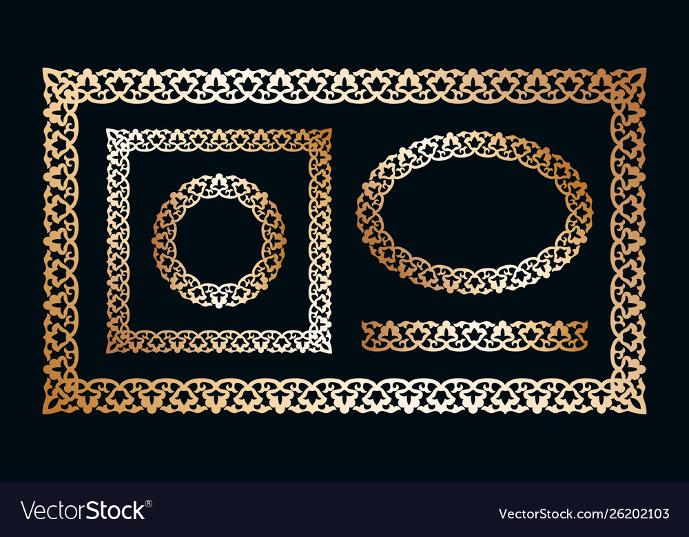 Pattern set floral frame borders Royalty Free Vector Image