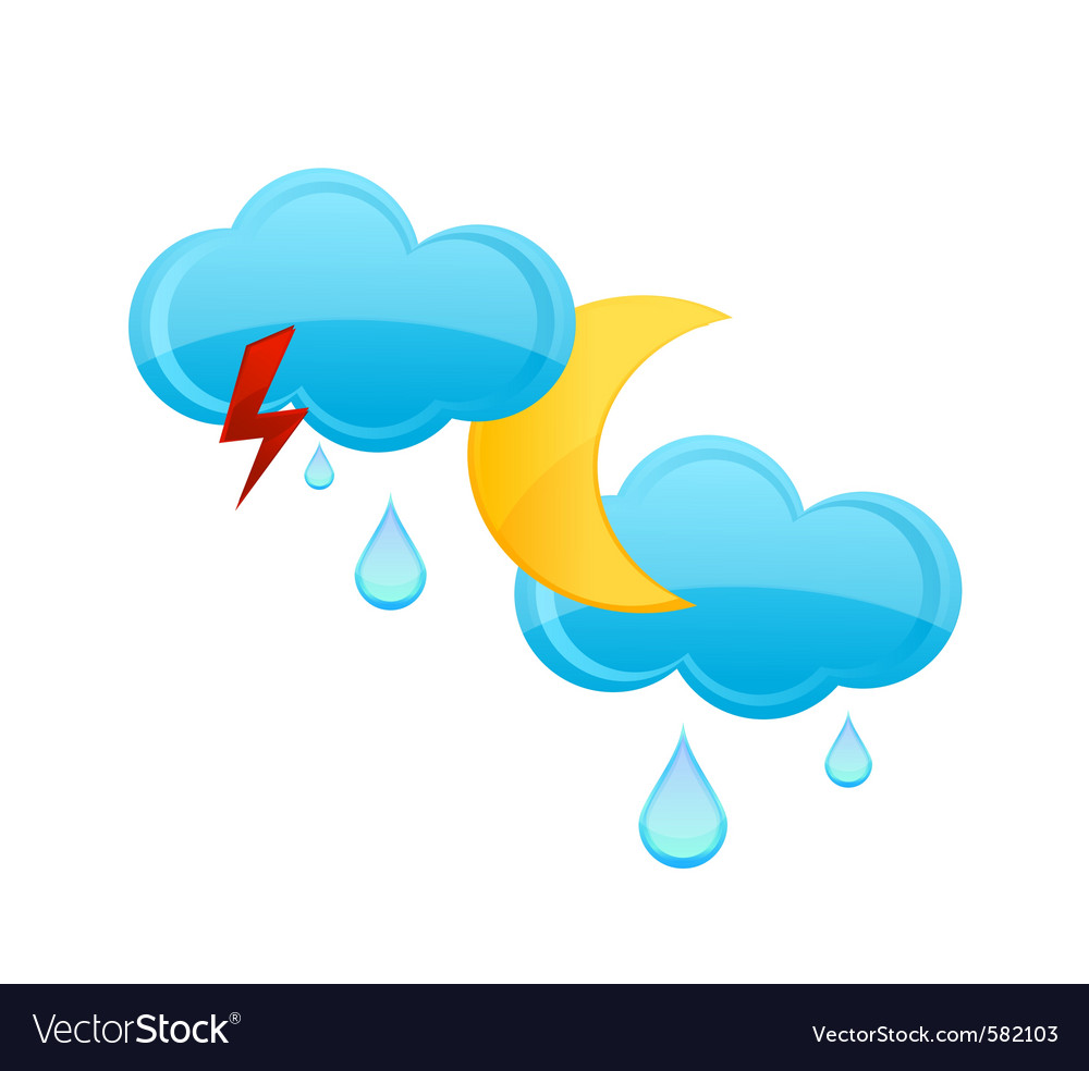 Rain cloud and drops sign Royalty Free Vector Image
