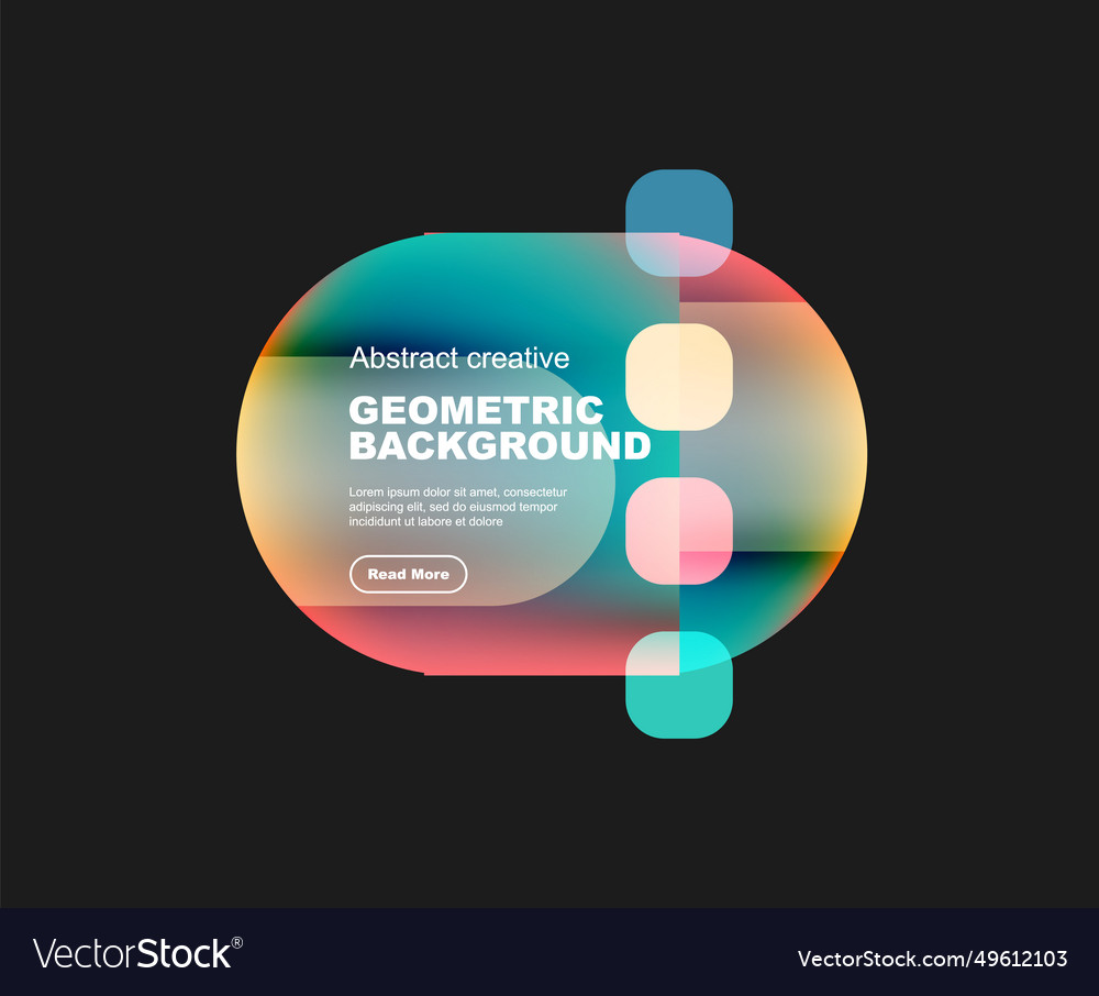 Round triangle and round square composition Vector Image