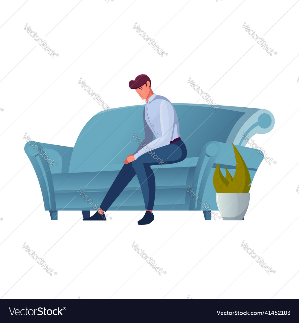 Sad man Royalty Free Vector Image - VectorStock