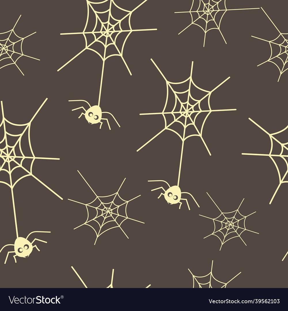 Seamless pattern with cobweb and spider Royalty Free Vector
