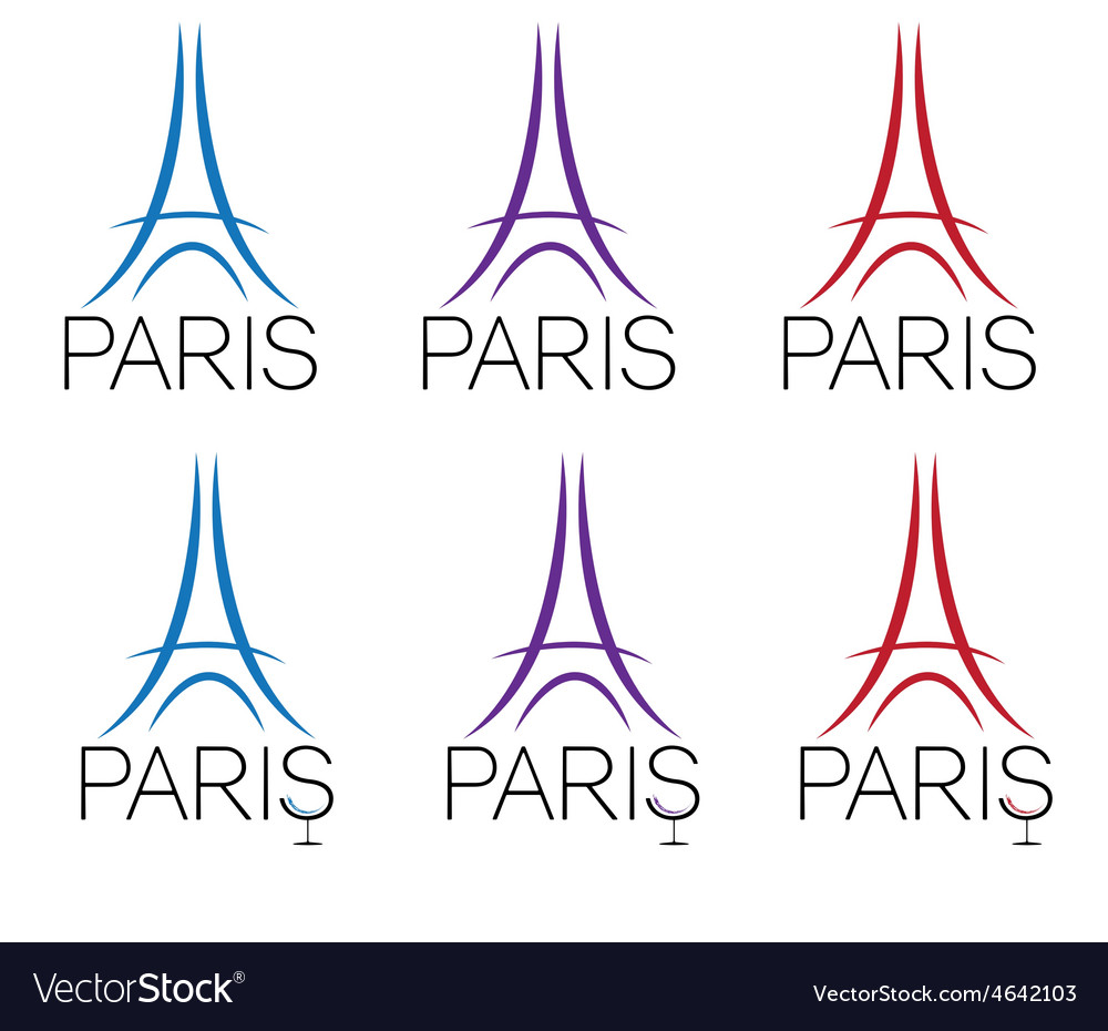 Set of eiffel tower Royalty Free Vector Image - VectorStock
