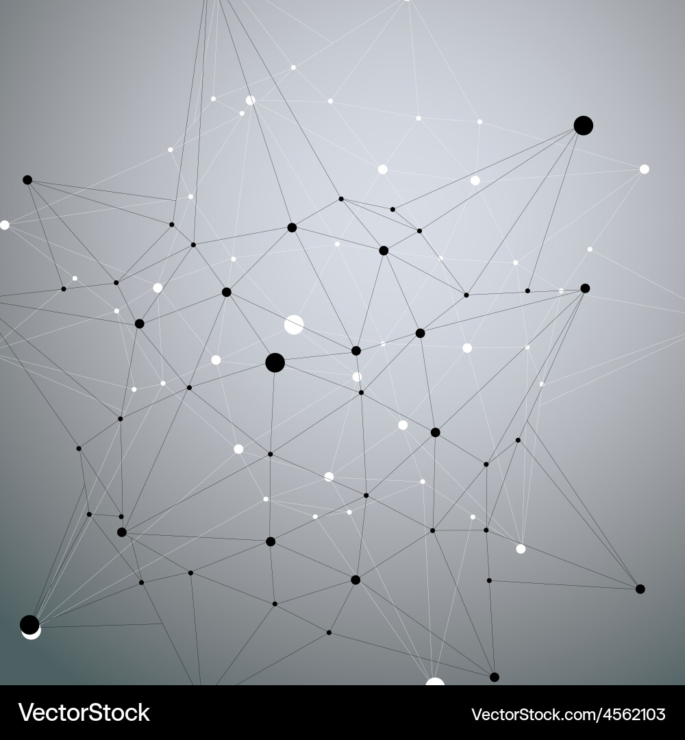 Spatial monochrome digital object 3d technology Vector Image