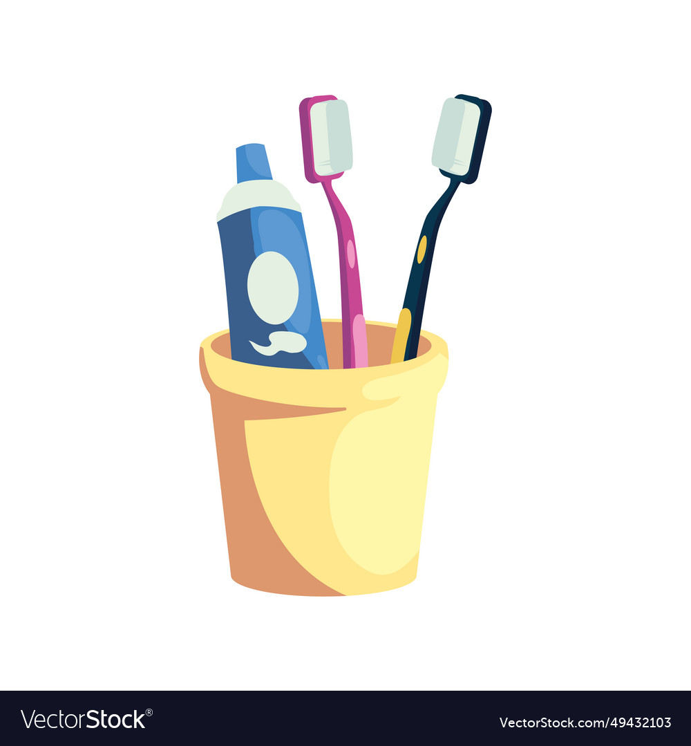 Toothbrush and toothpaste Royalty Free Vector Image