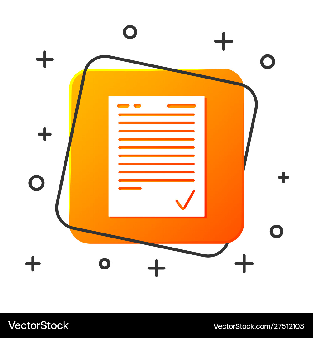 White exam sheet with check mark icon isolated Vector Image