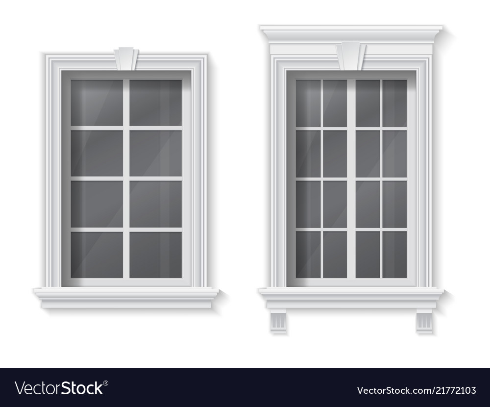 Window in classic frame Royalty Free Vector Image