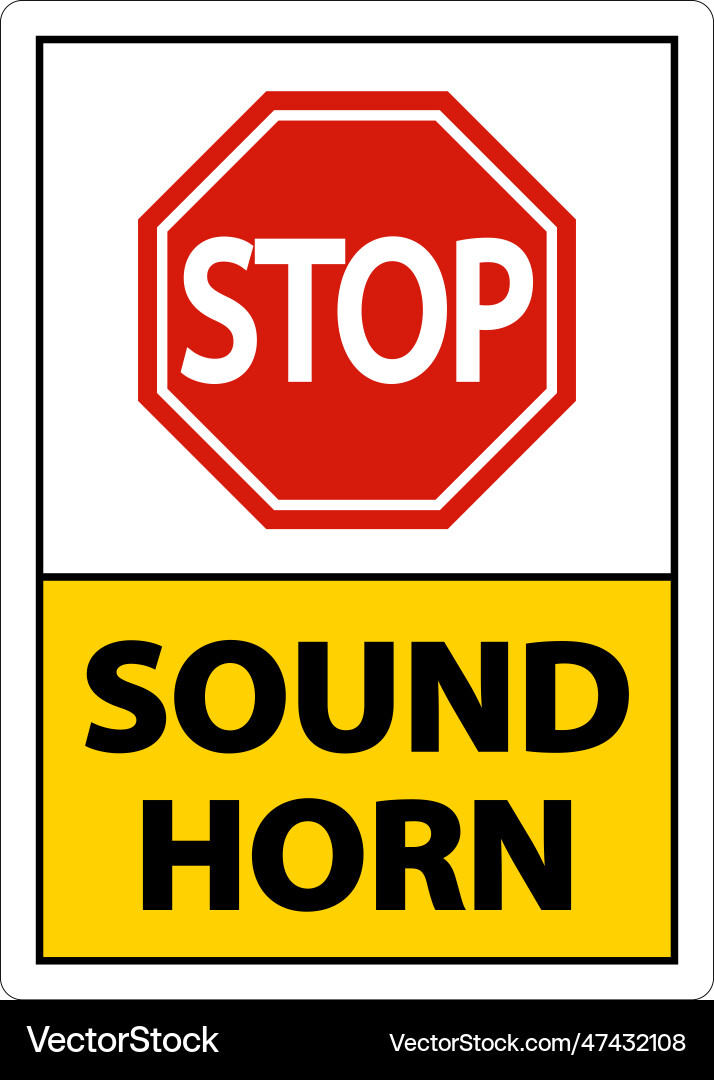2-way stop sound horn sign on white background Vector Image