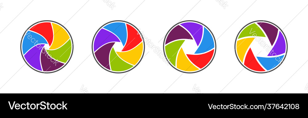 Aperture camera and shutter icons logo lens Vector Image