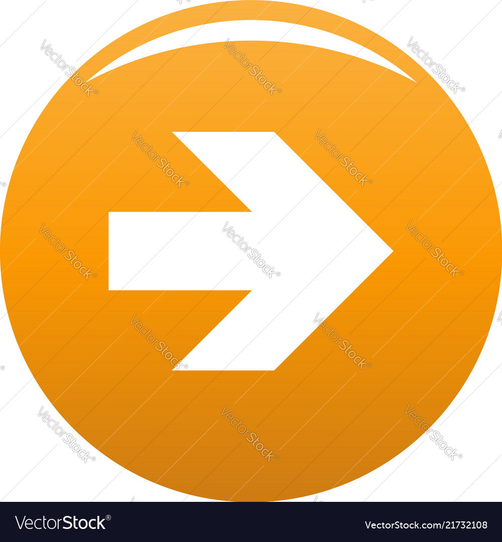 Arrow icon orange Royalty Free Vector Image - VectorStock