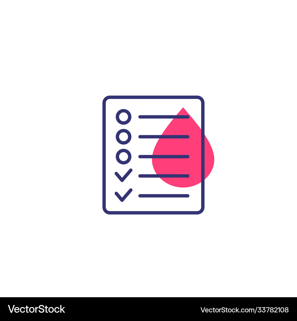Blood test results medical icon Royalty Free Vector Image
