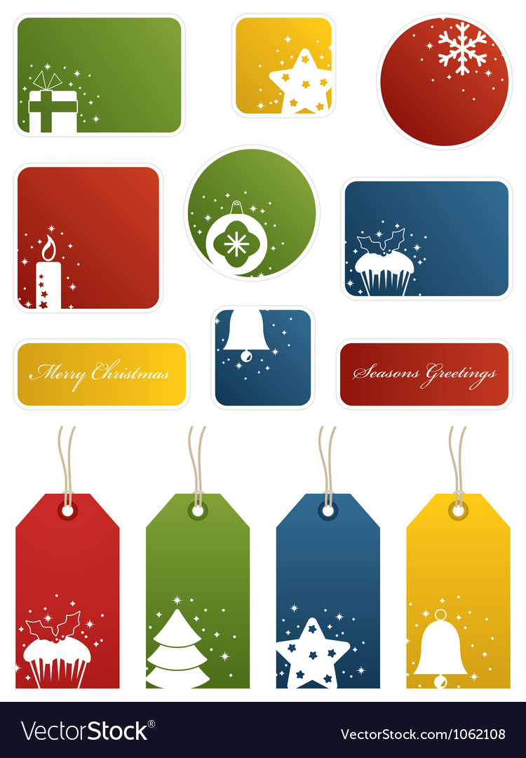 Christmas labels Royalty Free Vector Image - VectorStock