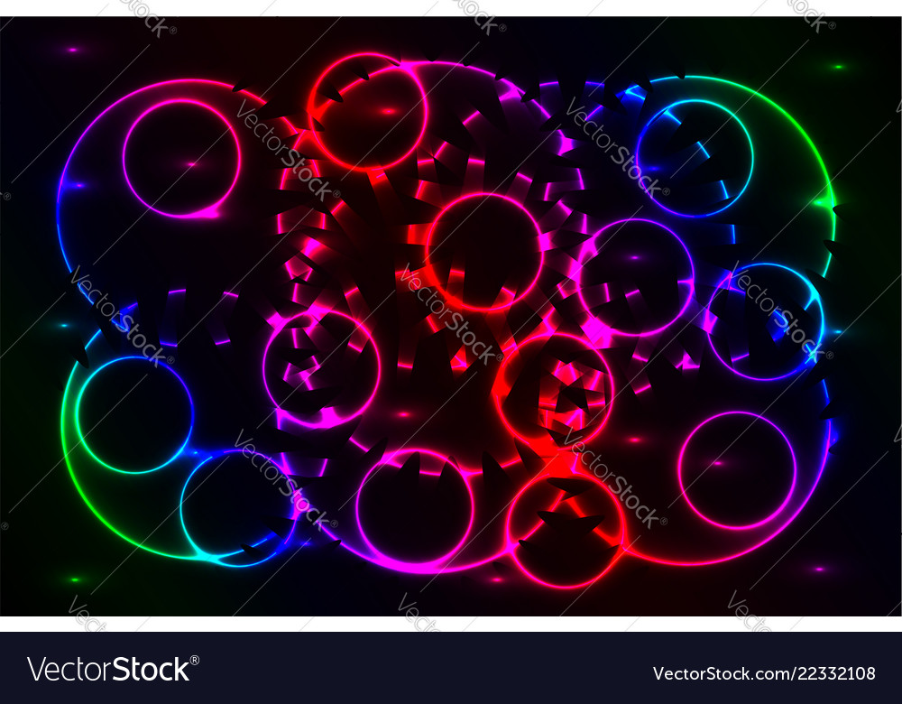 Colored glowing rings Royalty Free Vector Image