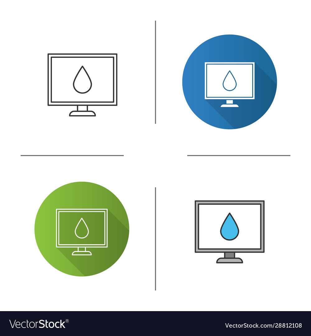 Computer display calibration icon Royalty Free Vector Image