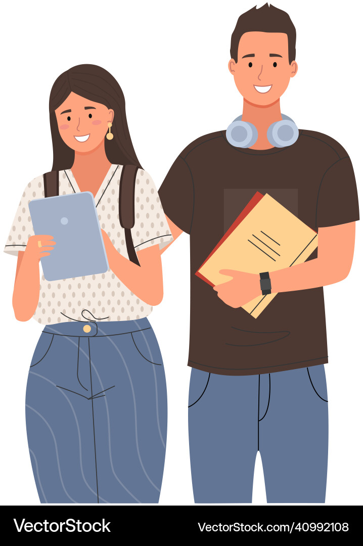 Diverse college university students schoolgirl Vector Image