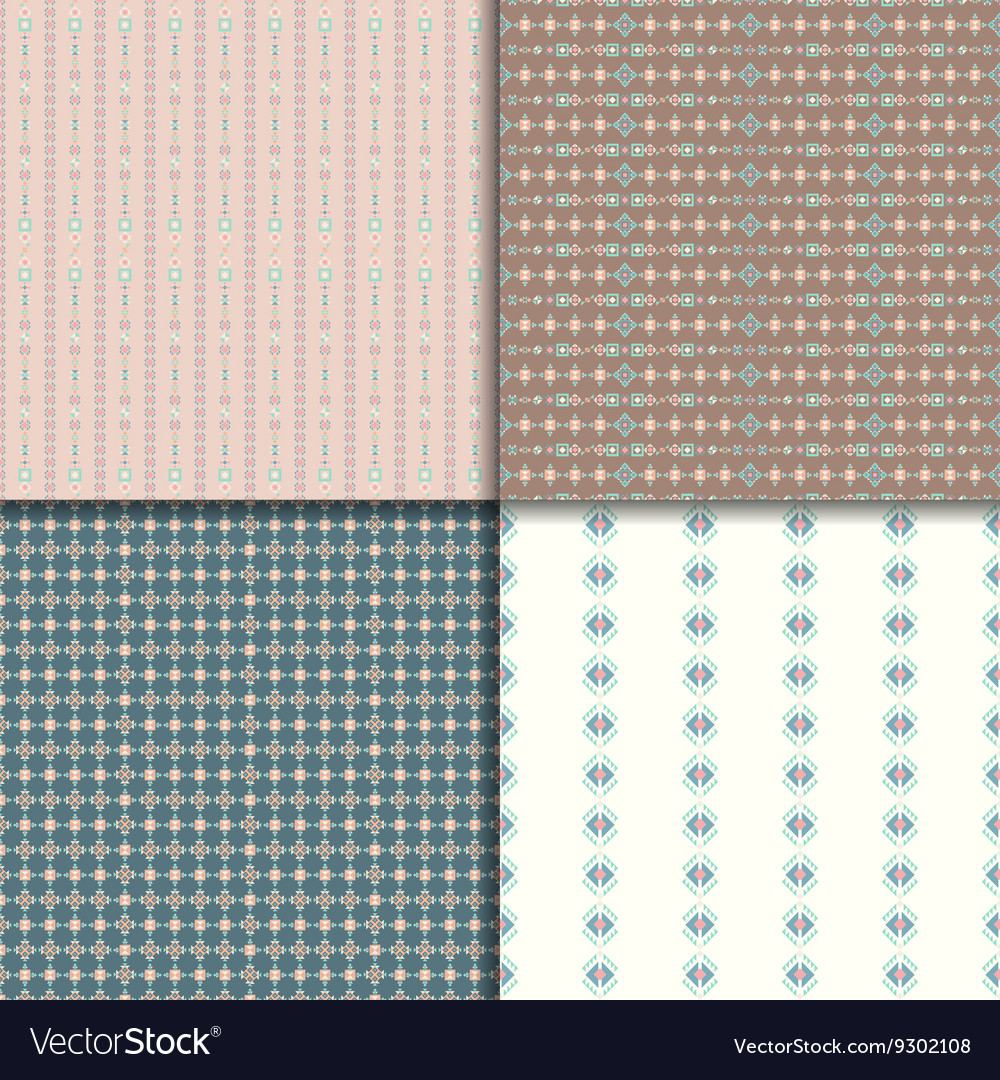 Ethnic seamless pattern set Royalty Free Vector Image