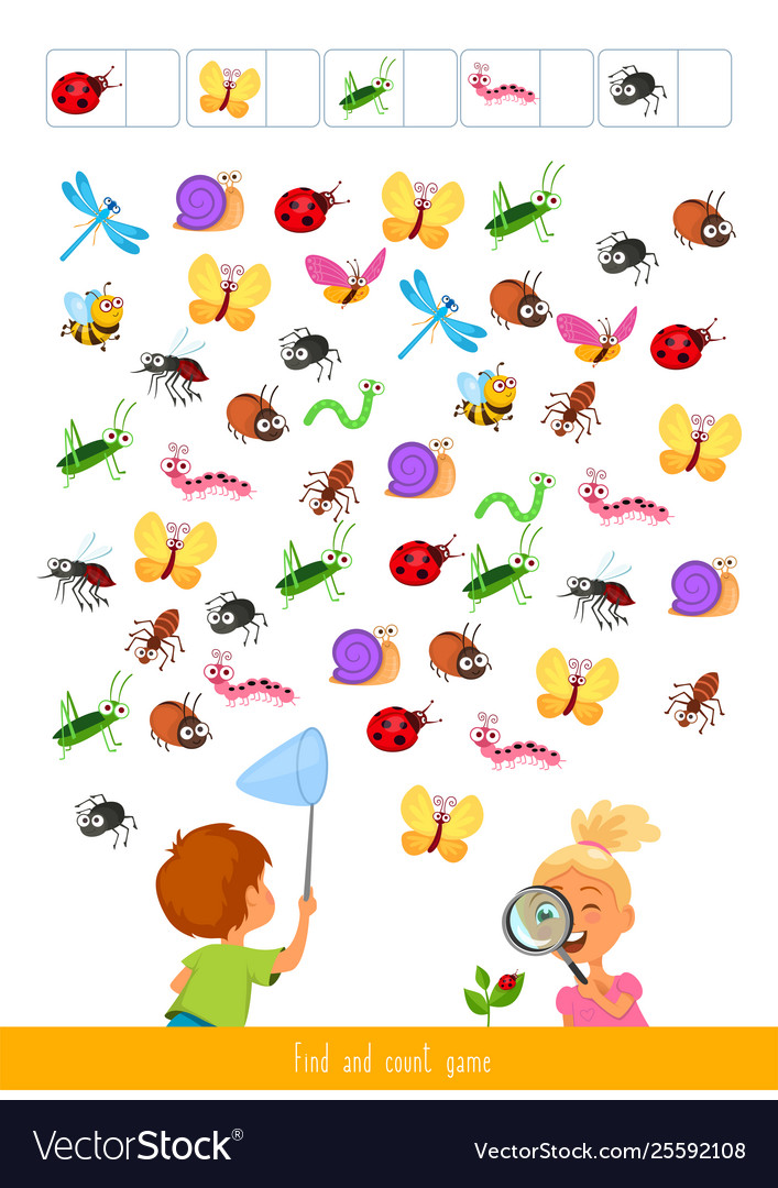 Find and count game Royalty Free Vector Image - VectorStock