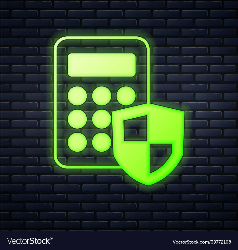 Glowing neon security system control panel Vector Image